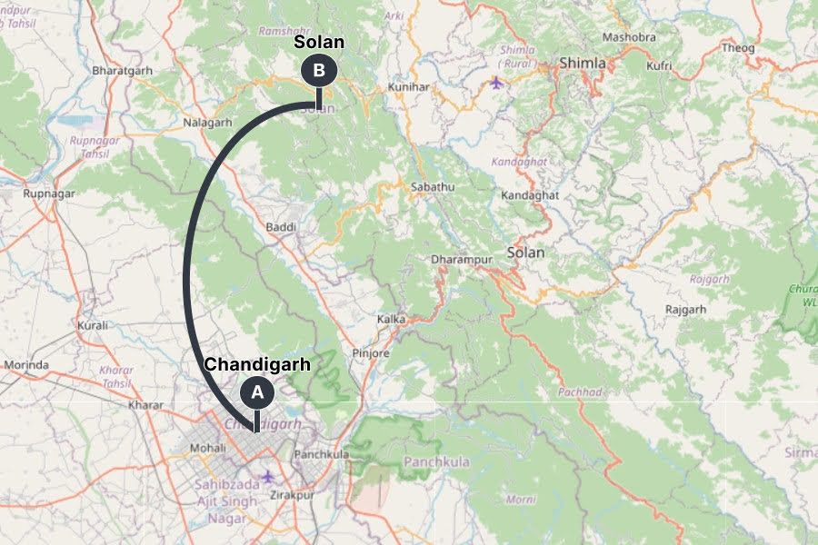 Chandigarh to Solan Cabs from ₹ 1,024 | inDrive.Outstation